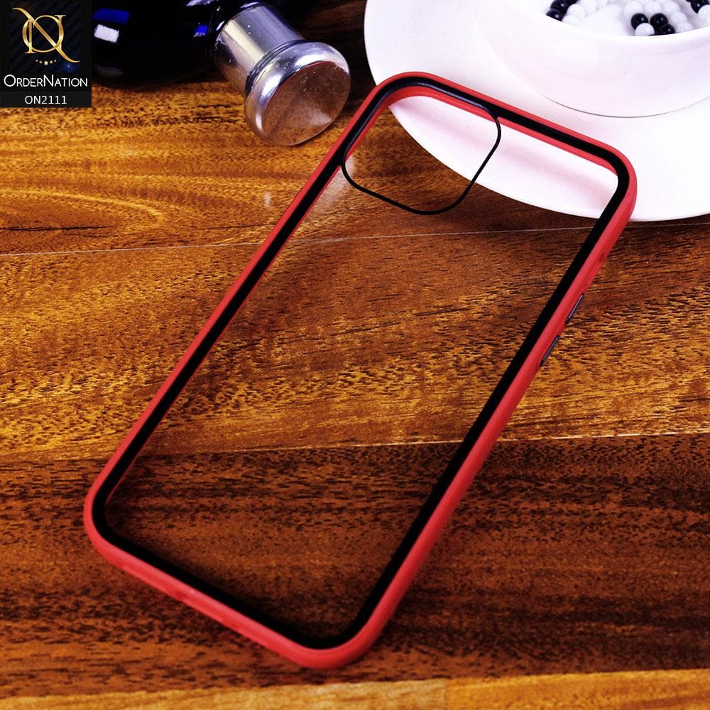 iPhone 12 Mini Cover - Red - Shockproof Soft Edge Silicone Back Shell ...