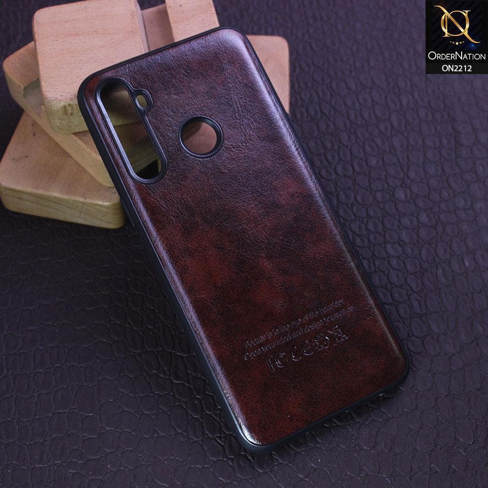 Realme 5 Cover - Dark Brown - Leather Texture Soft TPU Case – OrderNation