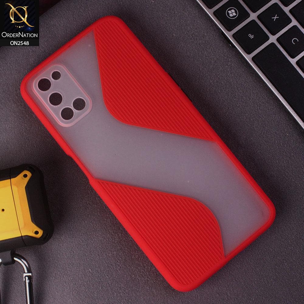 Oppo A52 Cover - Red - New Ziggy Line Wavy Style Soft Case – OrderNation
