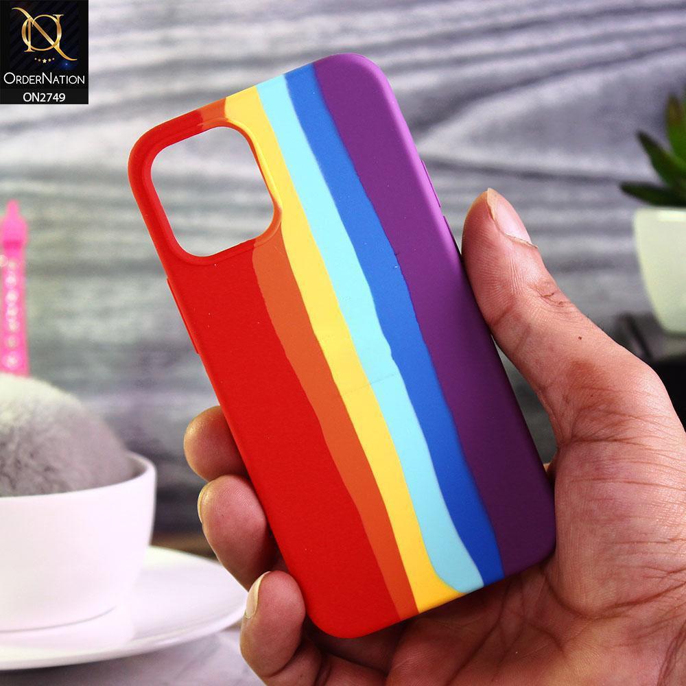 iPhone 13 Mini Cover - Multi - Rainbow Series Liquid Soft Silicon Case ...