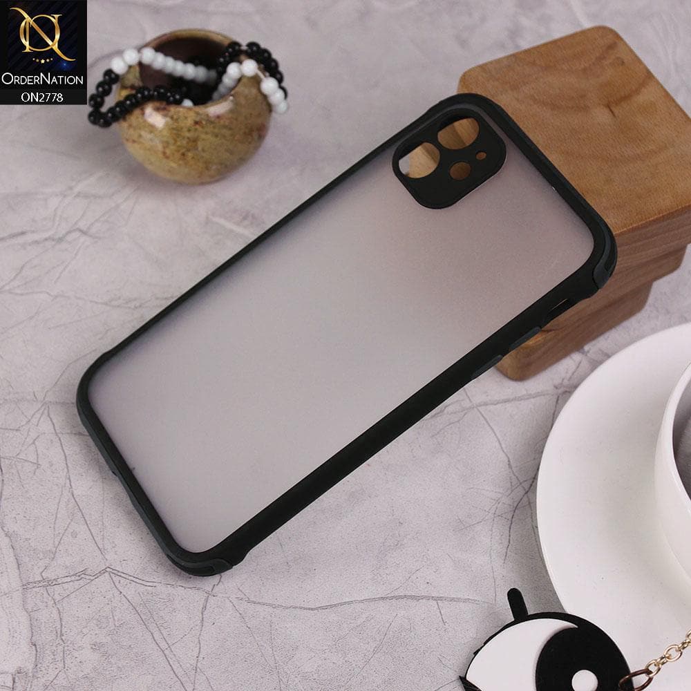 iPhone 11 Cover - Black - Translucent Frosted Feel Color Borders Back ...