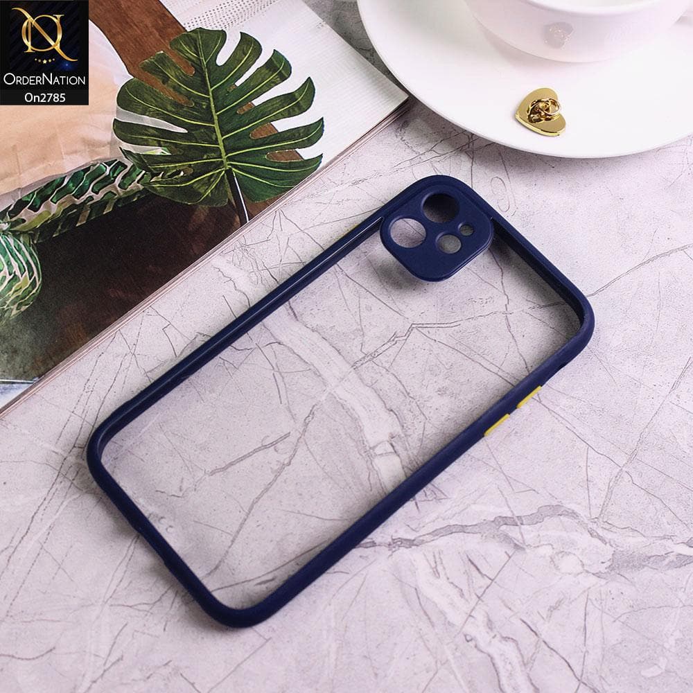 iPhone 11 - Blue - Camera Protection Shiny Acrylic Anti-Shock Bumper T ...