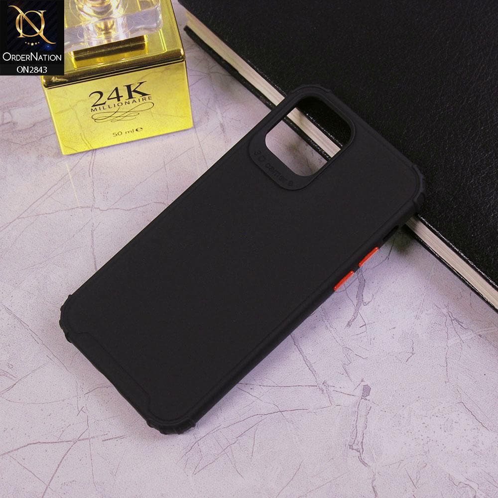 iPhone 12 Pro Cover - Black - 3D Camera Soft Silicon Protective Case ...
