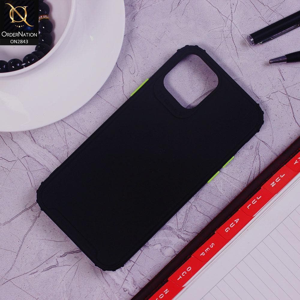 iPhone 12 Pro Max Cover - Black - V2 - 3D Camera Soft Silicon Protecti ...
