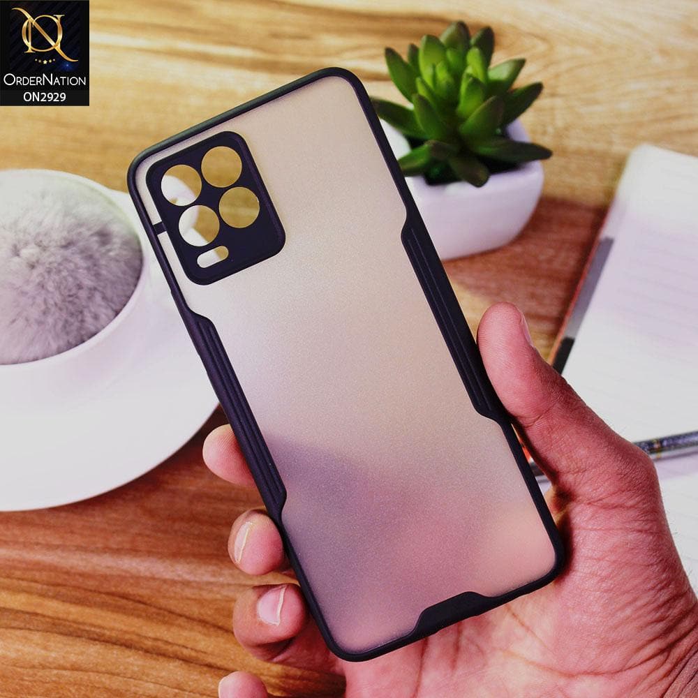 Realme 8 Pro Cover - Black - Semi Transparent Ultra Thin Paper Shell S ...