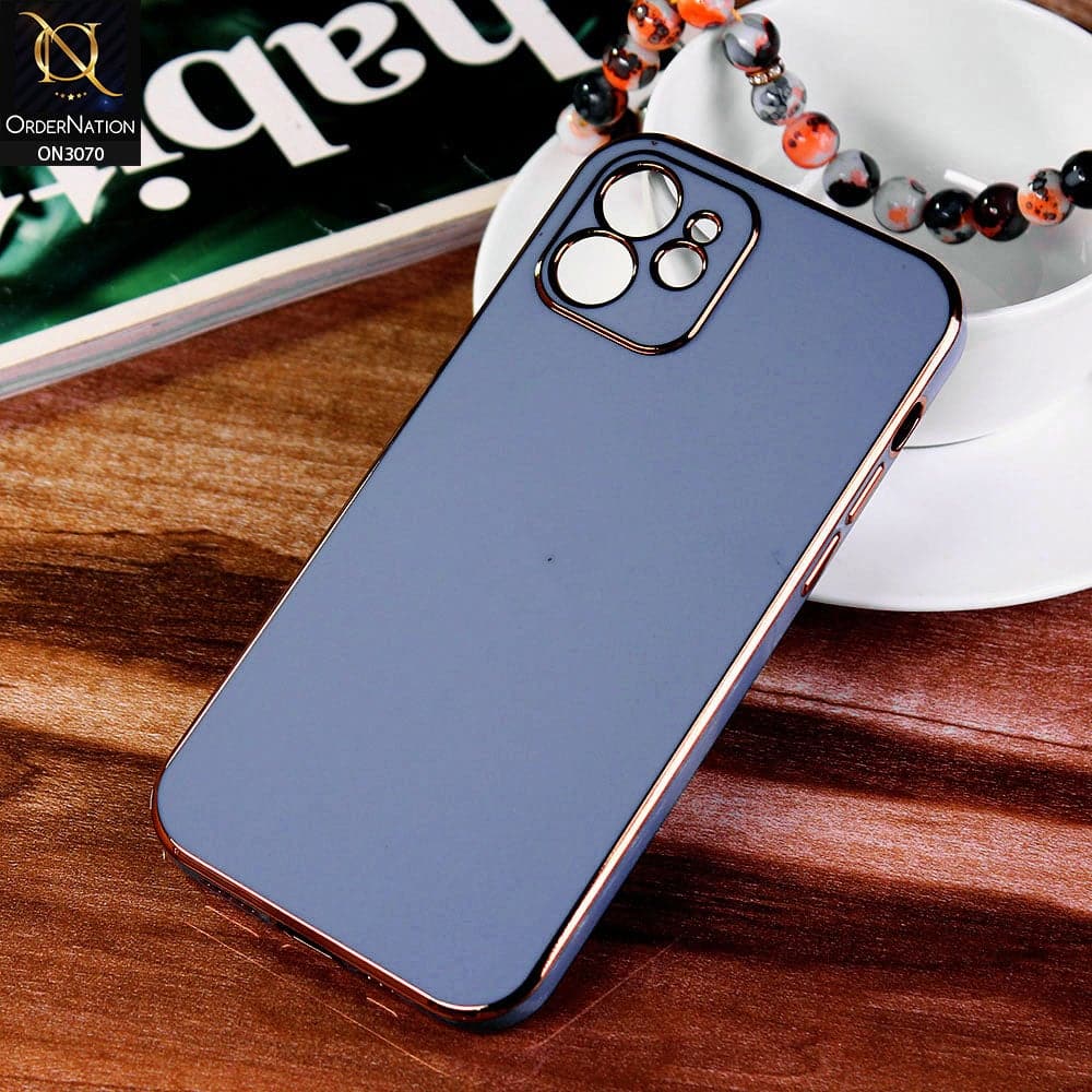 iPhone 12 Cover - Gray - Electroplating Silk Shiny Soft Case With Came ...