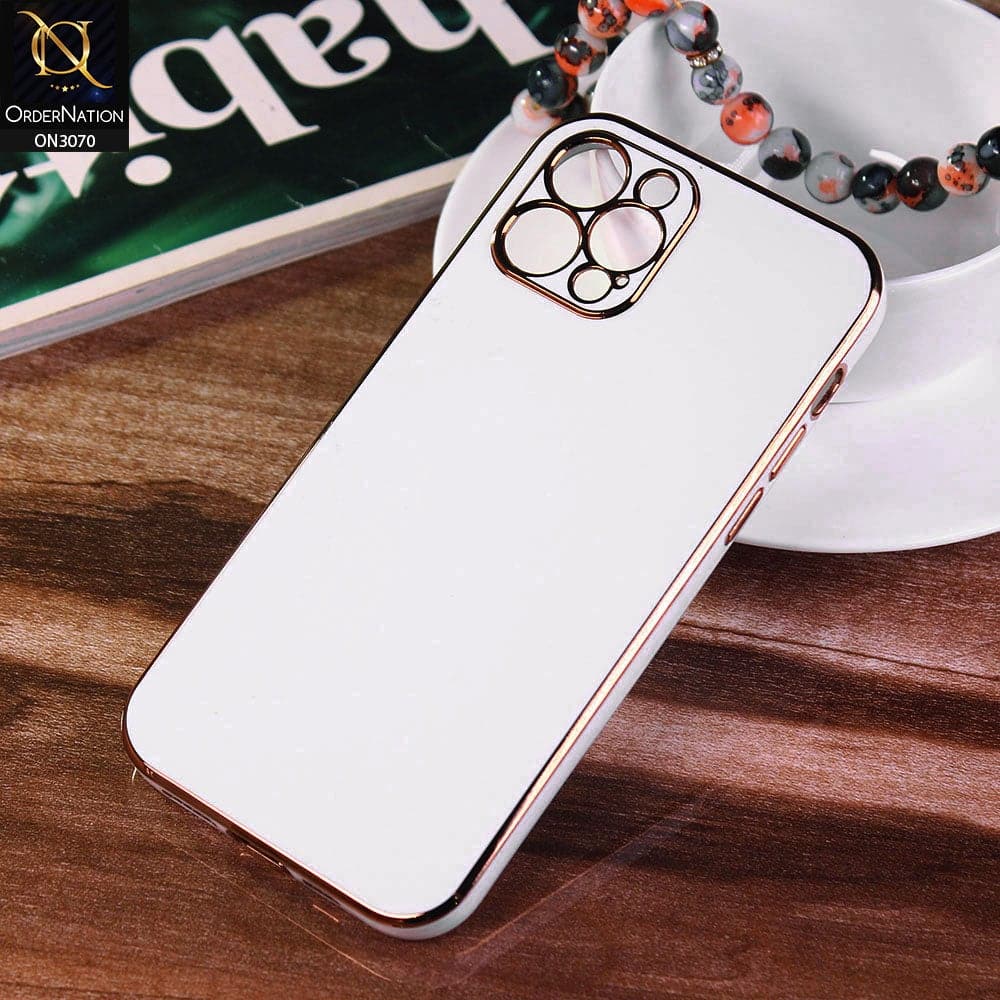 iPhone 12 Pro Cover - White - Electroplating Silk Shiny Soft Case With ...
