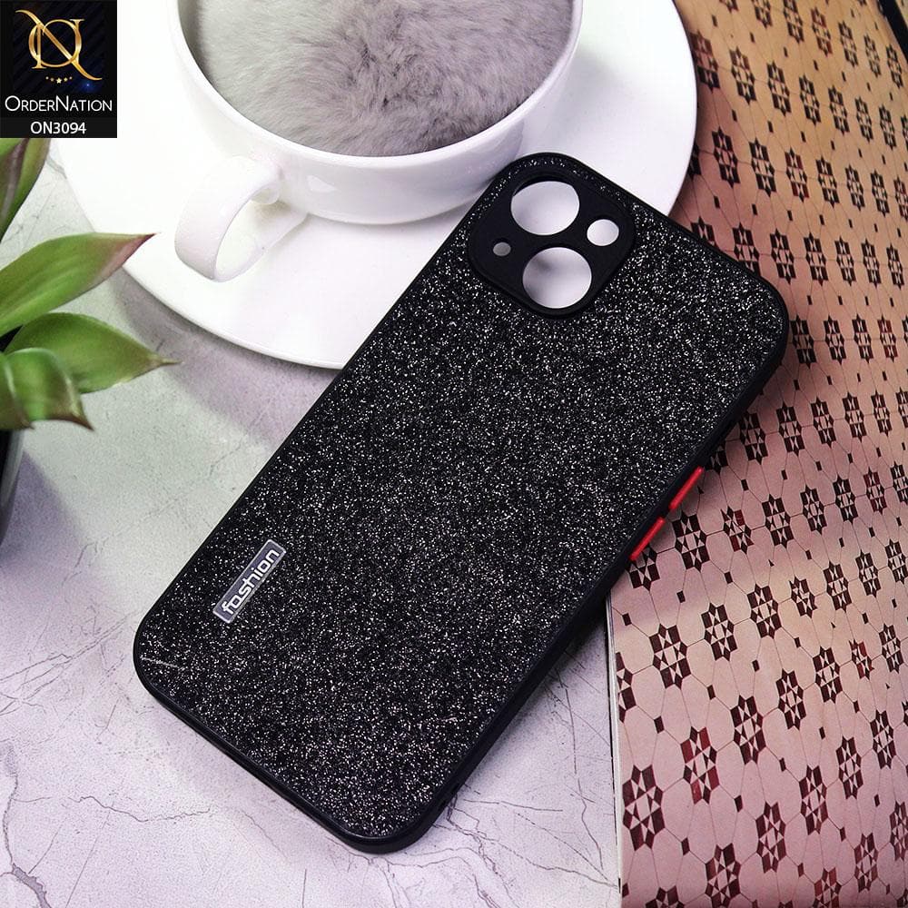 iPhone 13 Cover - Black - Bling Sparking Glitter Back Shell Soft Borde ...