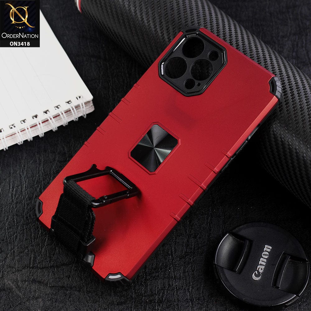 iPhone 13 Pro Max Cover - Red - Heavy Duty Hybrid Anti Knock Shockprof ...