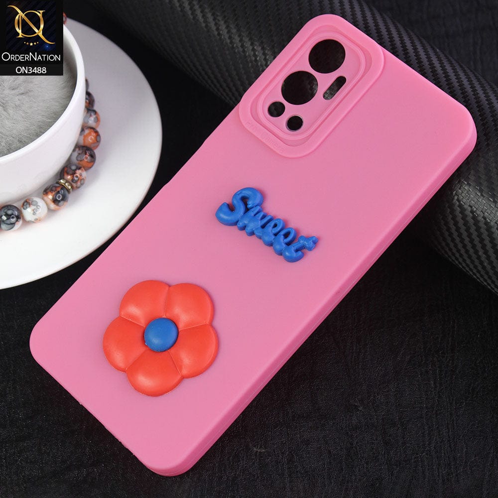 Infinix Hot 12 Cover - Pink - Design 9 - Candy Color Cute Look Soft Si ...