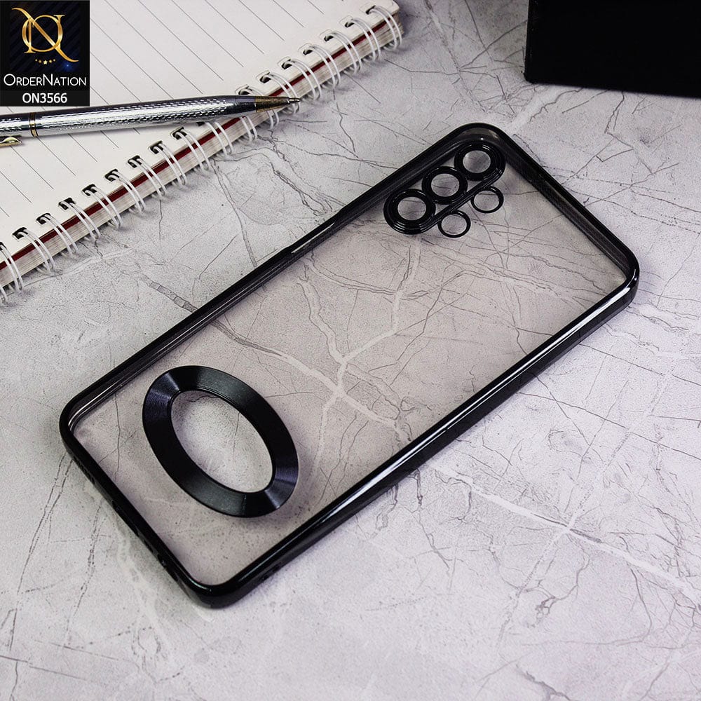 Samsung Galaxy A52s 5G Cover - Black - Electroplating Borders Logo Hol ...