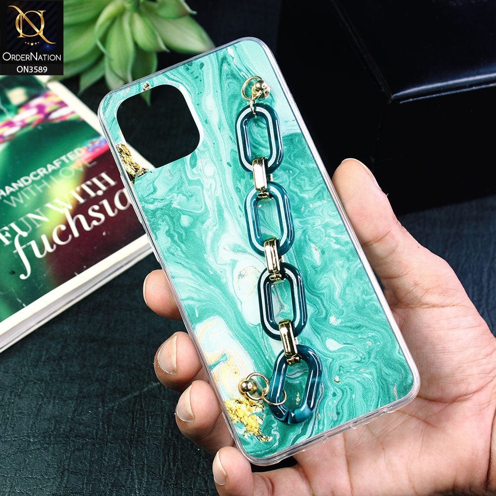 Samsung Galaxy A03 Cover - Green - Trendy Marble Waves Texture Soft Tp ...