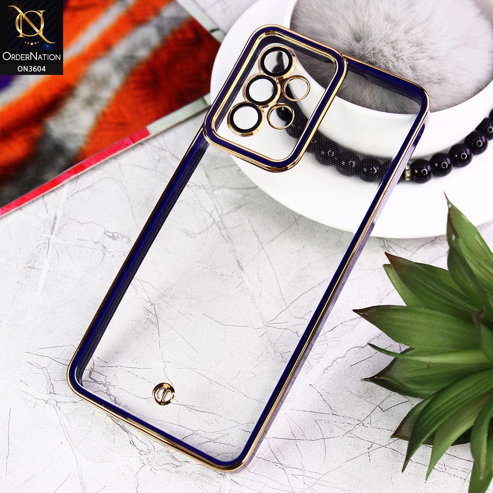 Samsung Galaxy A32 Cover - Blue - New Electroplated Side Borders Camer ...