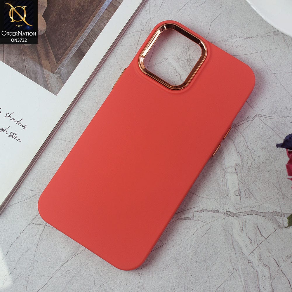 iPhone 13 Pro Max Cover - Red -Electroplated Camera Border Soft Silico ...