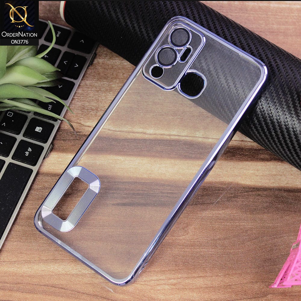 Infinix Hot 12 Play Cover - Sierra Blue - Electroplating Borders Logo ...