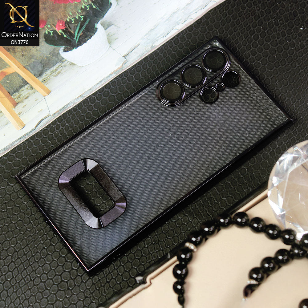 Samsung Galaxy S23 Ultra 5G Cover - Black - Electroplating Borders Log ...