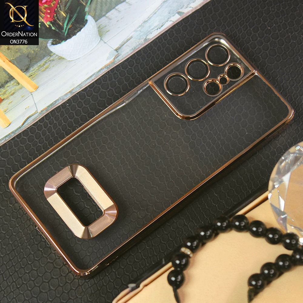 Samsung Galaxy S23 Ultra 5G Cover - Golden - Electroplating Borders Lo ...