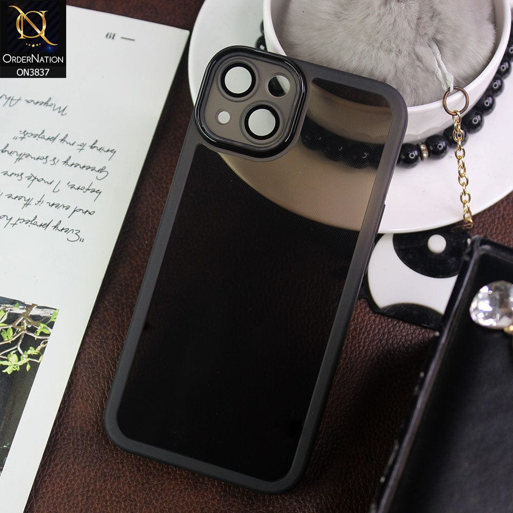 iPhone 13 Cover - Black - New Colored Soft Silicone Borders with Camer ...