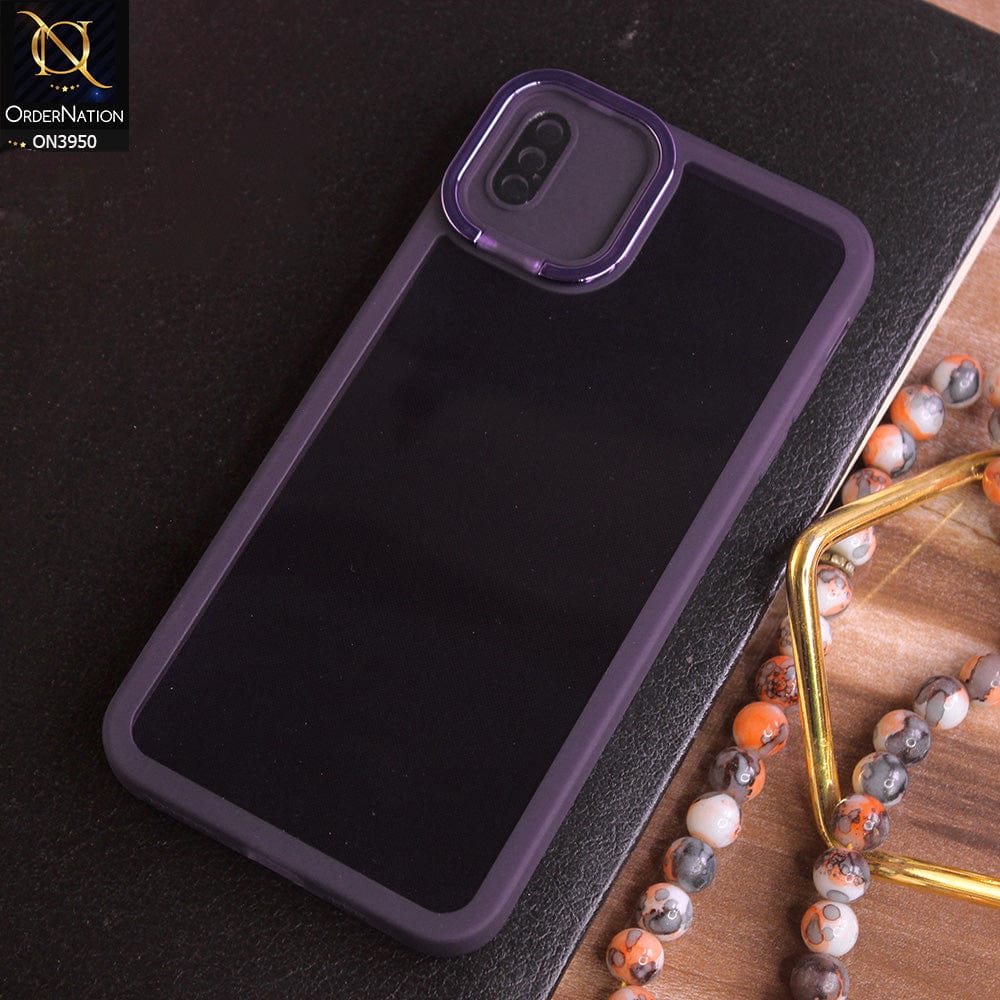 iPhone XS / X Cover - Purple - New Camera Stand Soft Silicone Borders ...