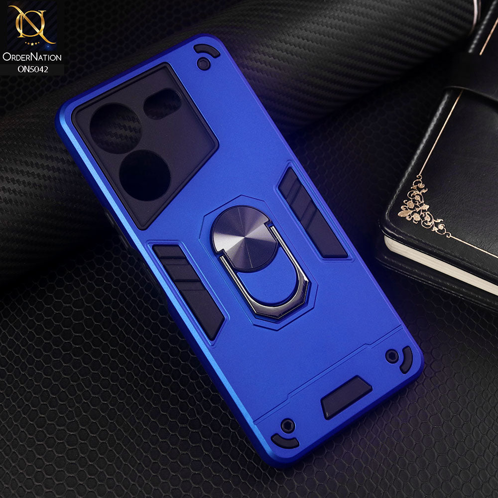 Tecno Pova 5 Pro Cover - Blue - New Dual PC + TPU Hybrid Style Protect ...
