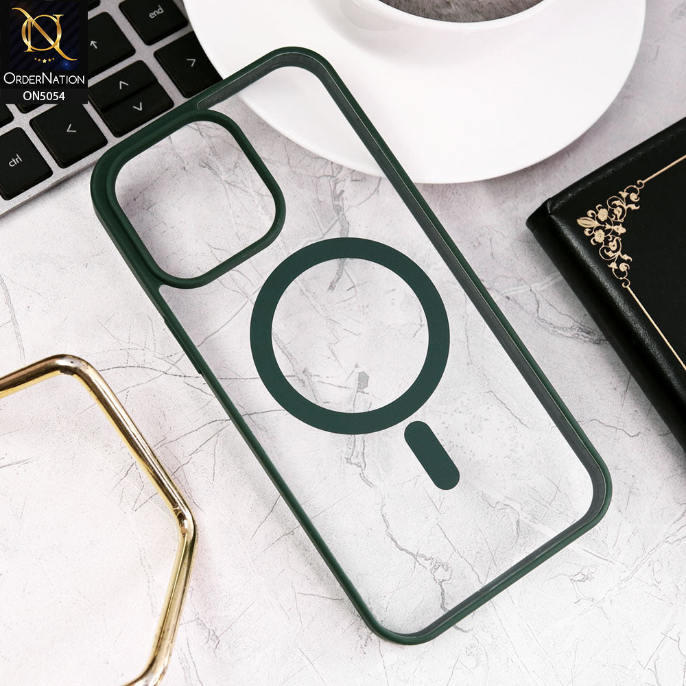 iPhone 15 Pro Max Cover - Forest Green - New Clear Transparent Back Ma ...